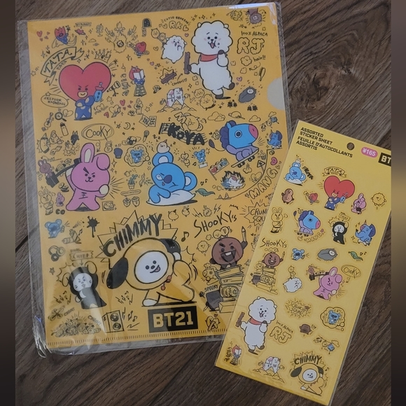 bt21 | Other | Bt2 Stickers Folder Set 3 | Poshmark
